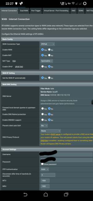 IPv6 Native settings Quad9 on Asus RT-AX86U | SNBForums