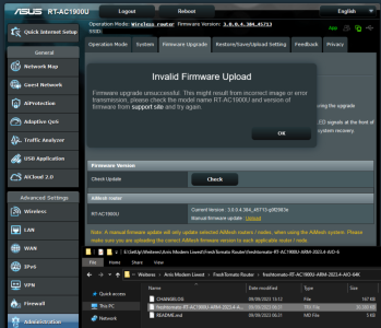 RT-AC1900U Firmware flashing failed - red wan light - cannot connect to ...