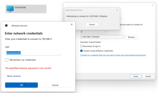 Invalid credentials error when trying to open network samba drive on Windows 11 | SNBForums